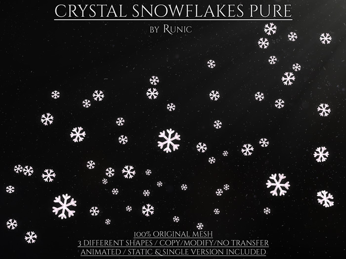 Second Life Marketplace - .: Runic :. Crystal Snowflakes Pure